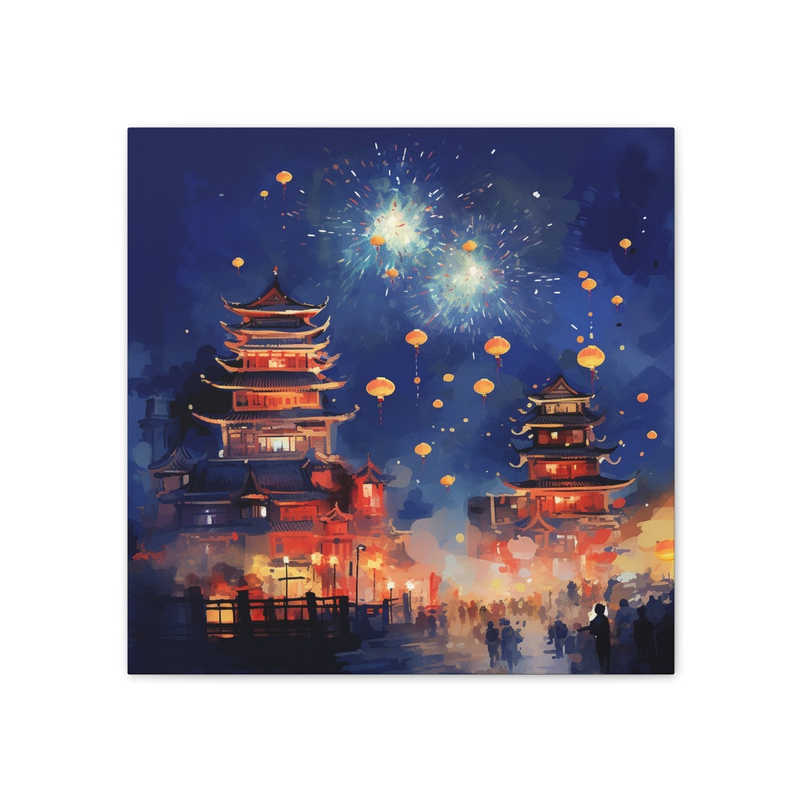 Tokyo Cityscape Canvas Painting: Japanese Wall Art - Etsy
