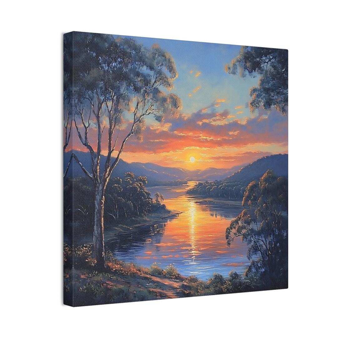 Sunset Painting Nature Landscape Canva Home Decor Wall Art Sunset ...