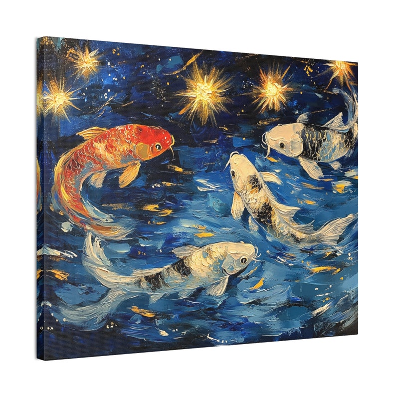 Koi Fish Pond Canvas Print: Peaceful Cafe Wall Art - Etsy