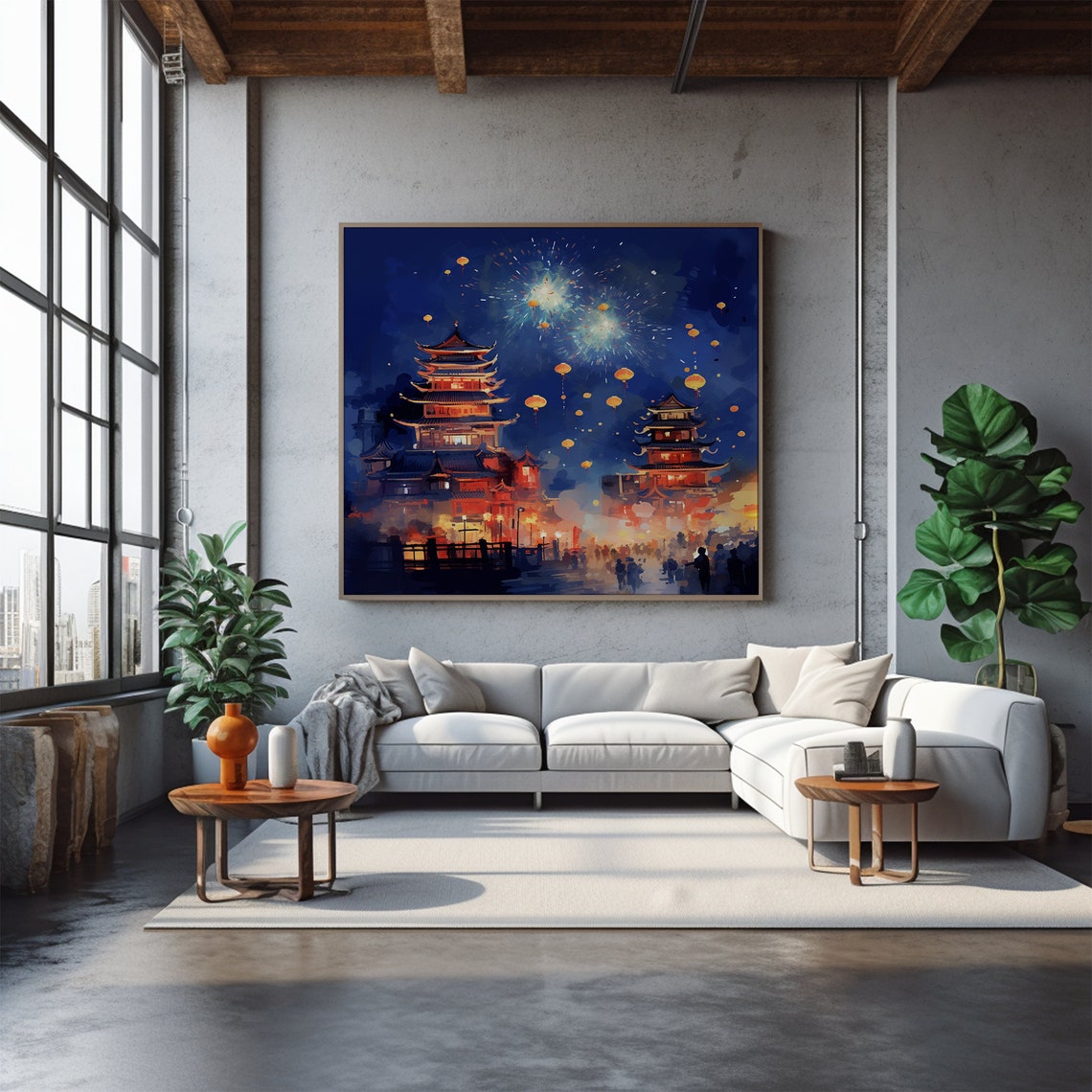 Tokyo Cityscape Canvas Painting: Japanese Wall Art - Etsy