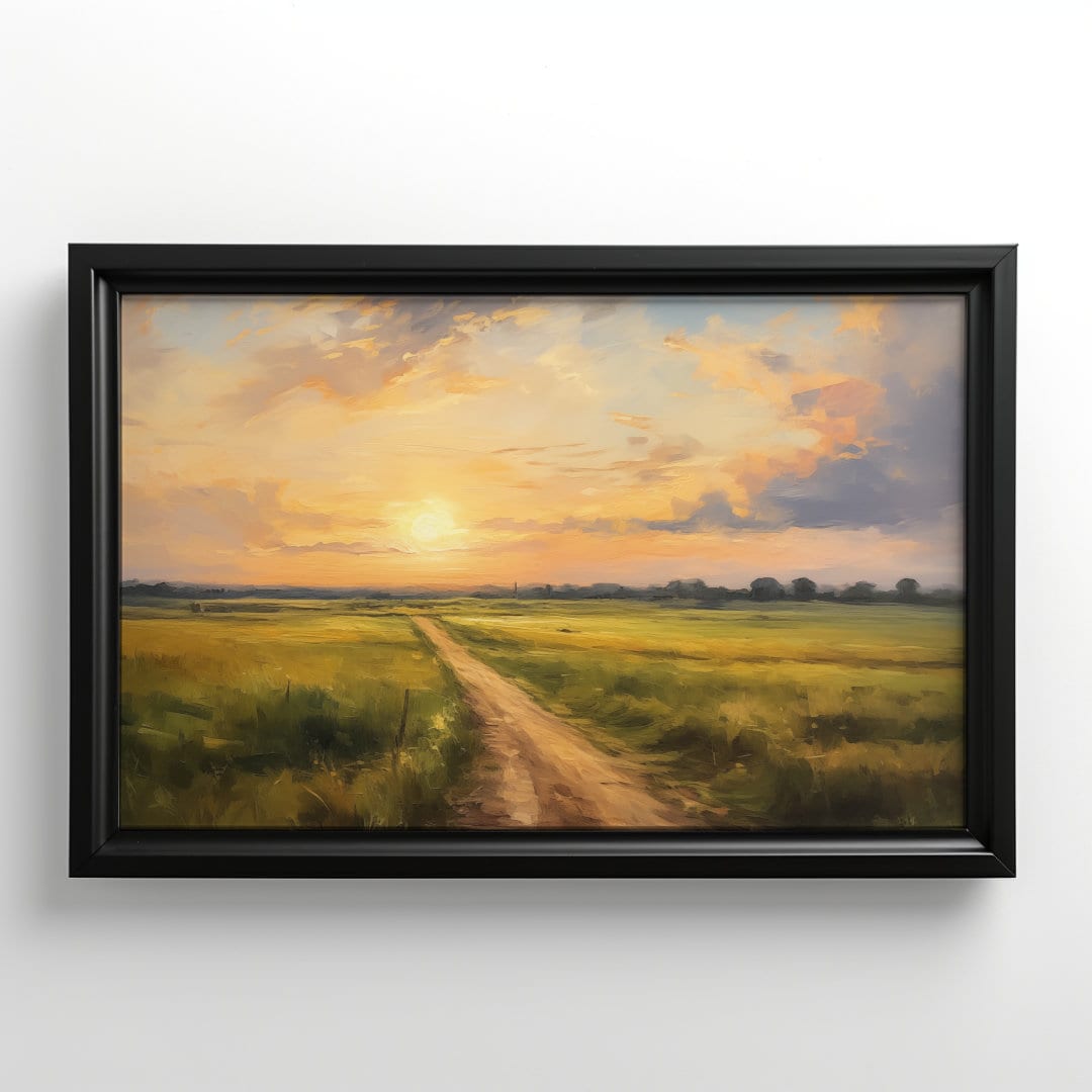 Pathfinder Into the Sunset Colorful Landscape Wall Art Decor Sunrise ...