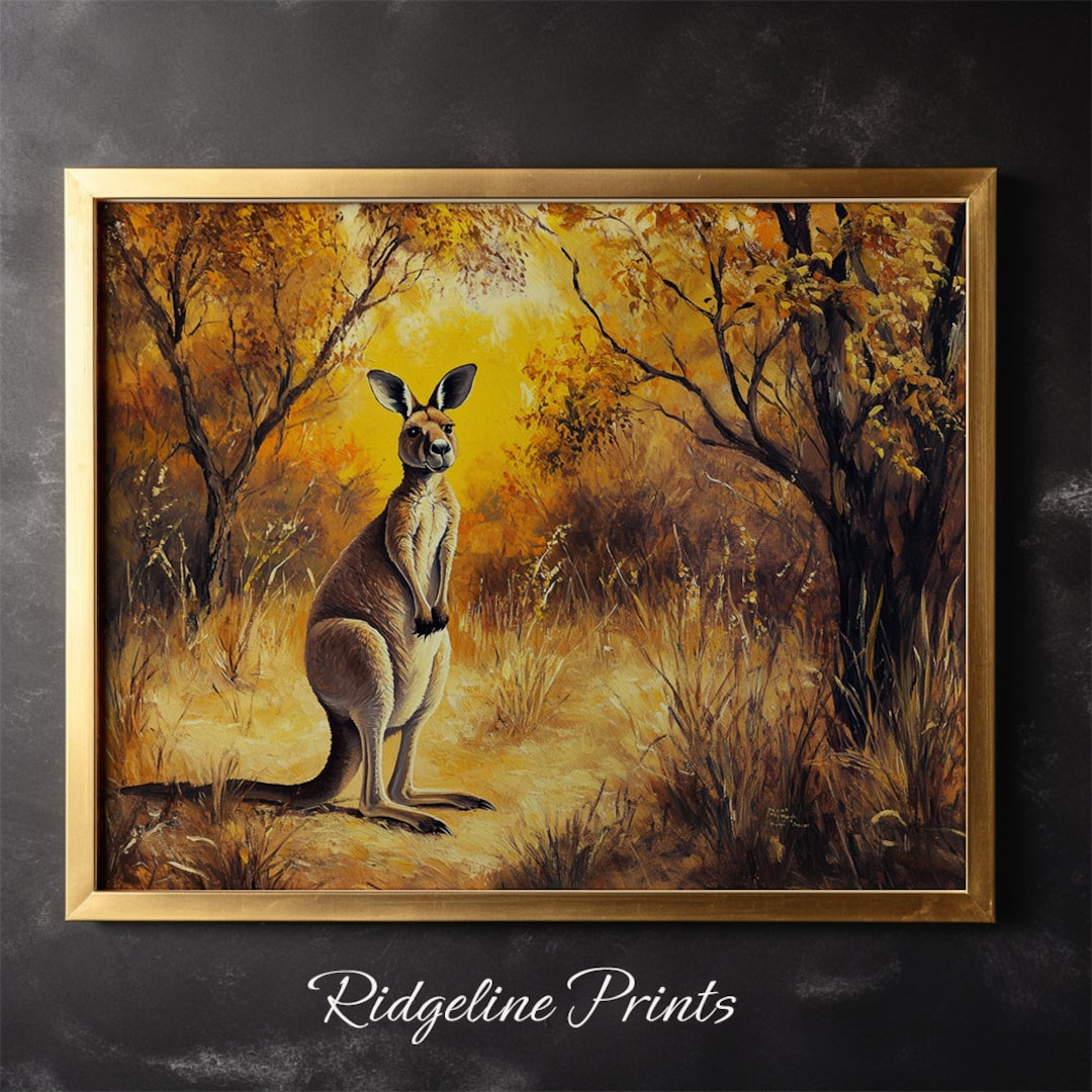 Kangaroo Canvas Painting Home Decor Wall Art Kangaroo Portrait Wall ...