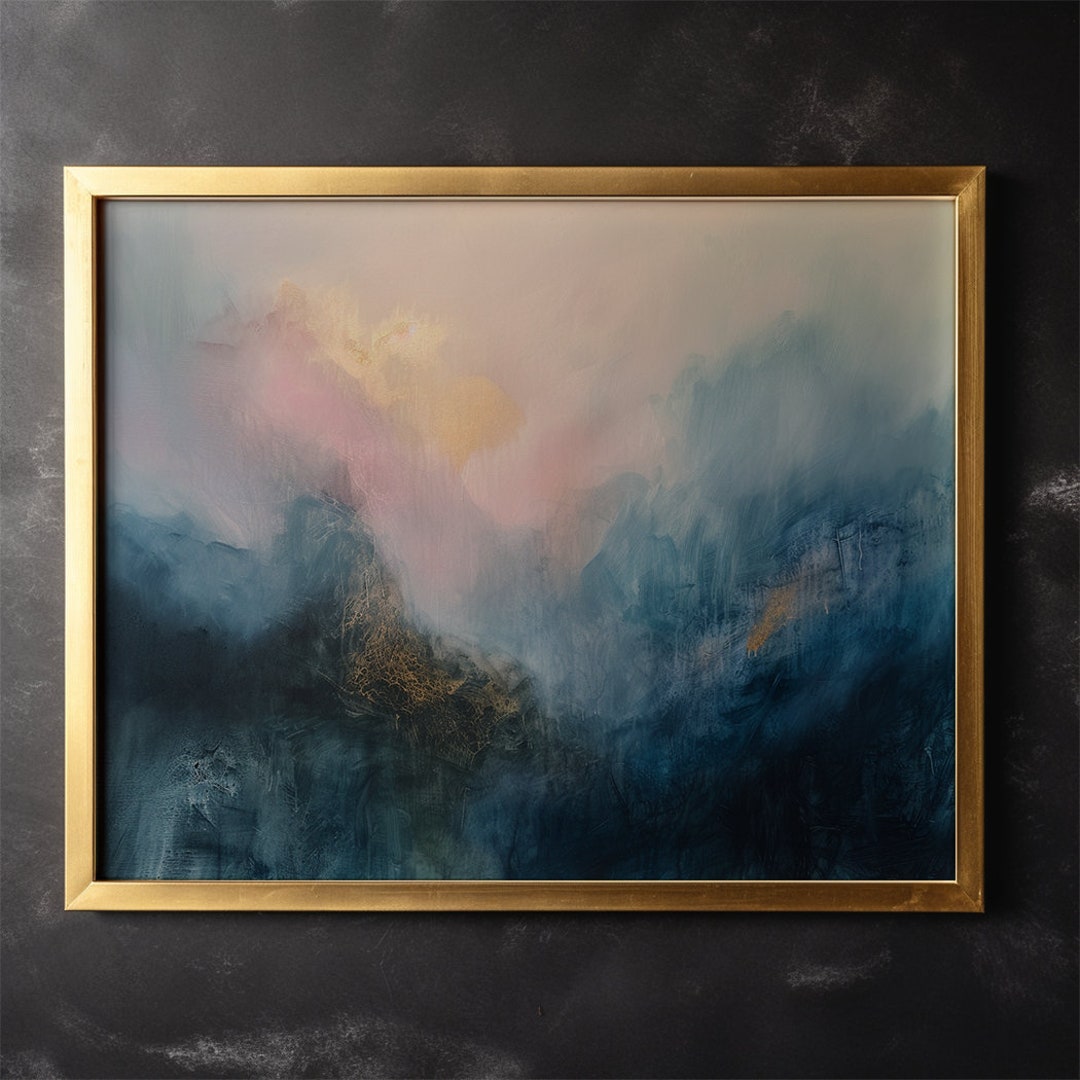 Abstract Mountain Canvas Painting: Neutral Color Wall Art - Etsy