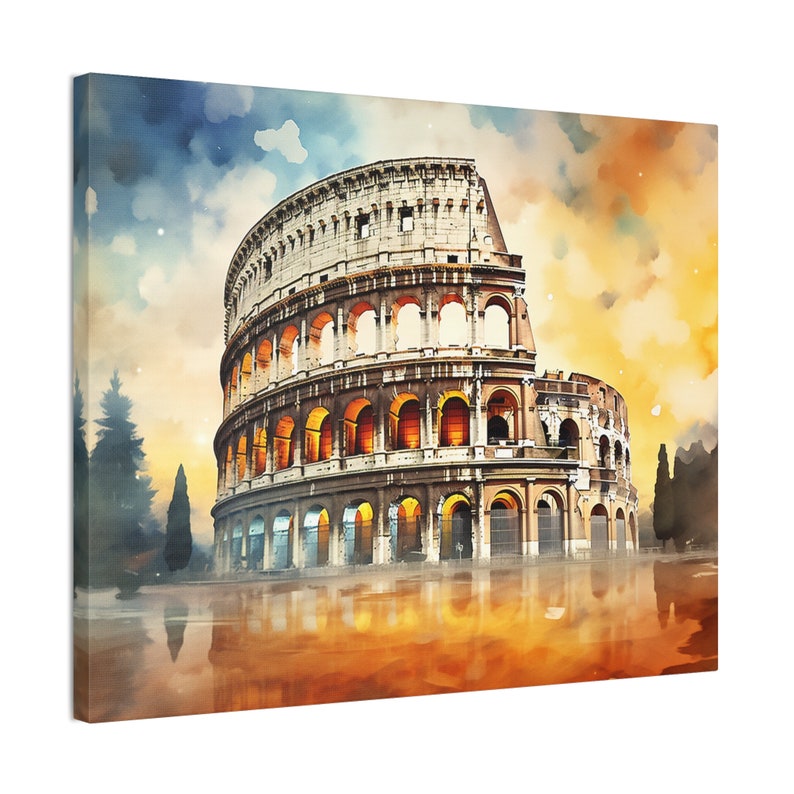 Rome Coliseum Landscape Canvas Painting Rome Italy Coliseum Colorful ...