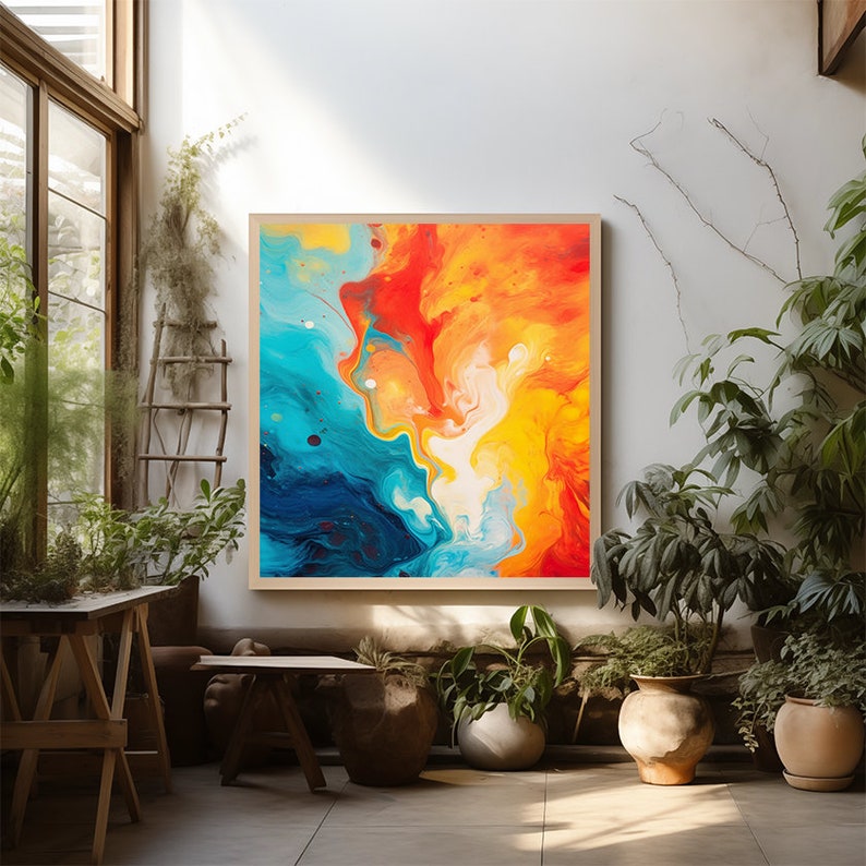 Colorful Abstract Canvas Print: Modern Wall Art - Etsy