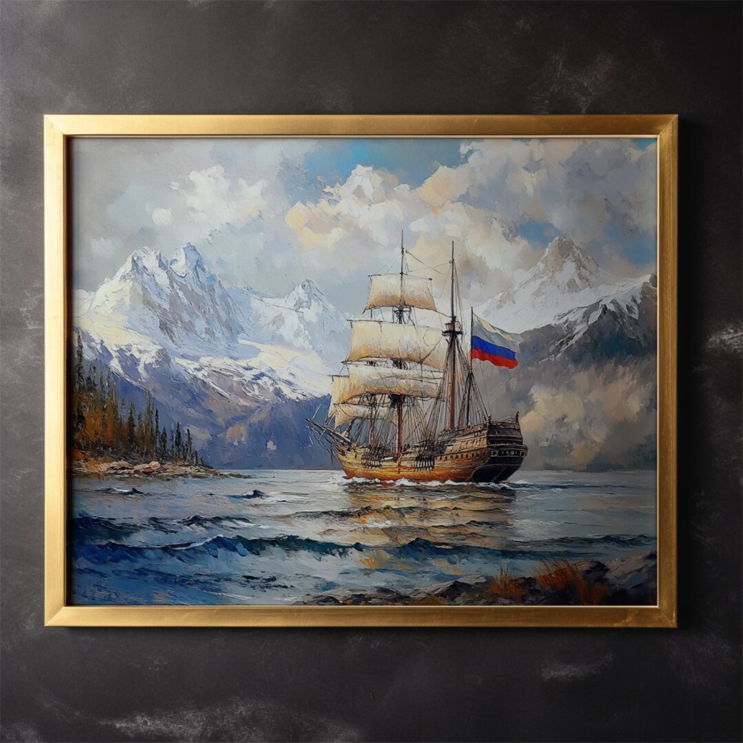 Sailing Ship Canvas Painting: Coastal Seascape Wall Art - Etsy