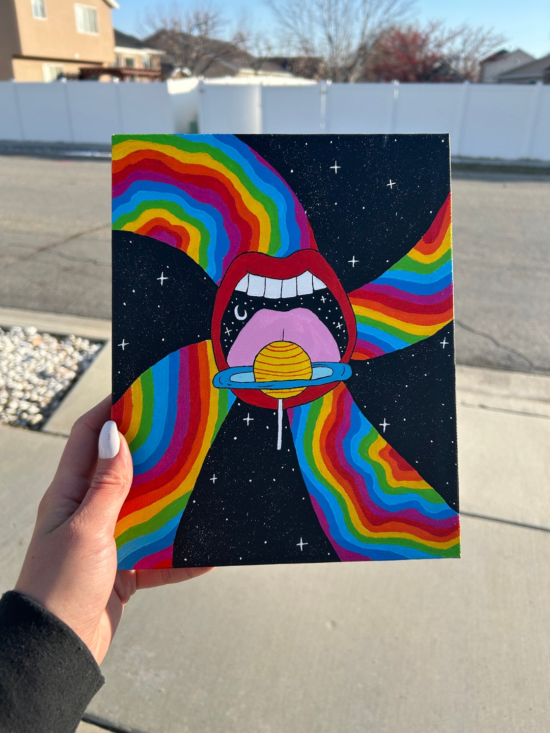Trippy Acrylic Painting - Etsy