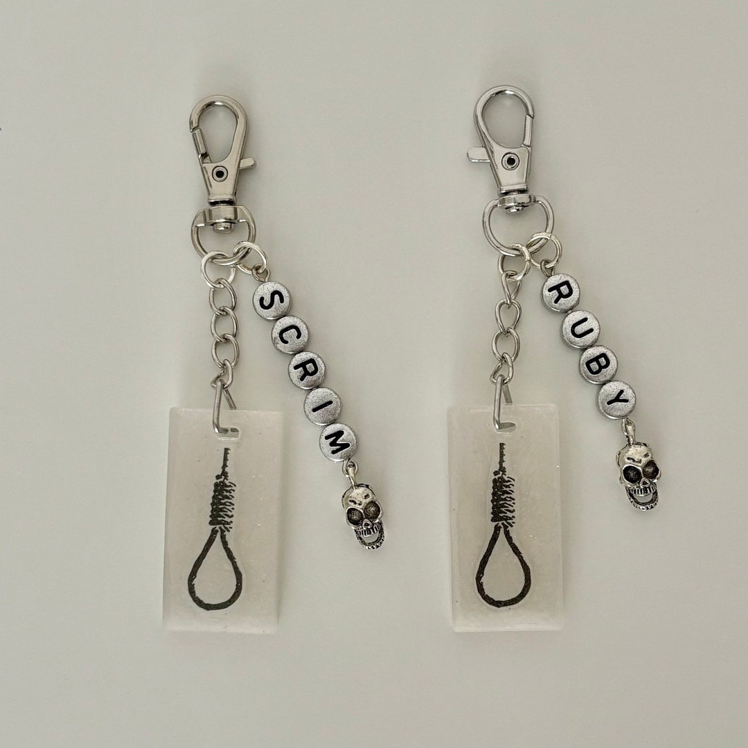 Ruby or Scrim Translucent Noose Resin Keychain, Ruby / Scrim ...