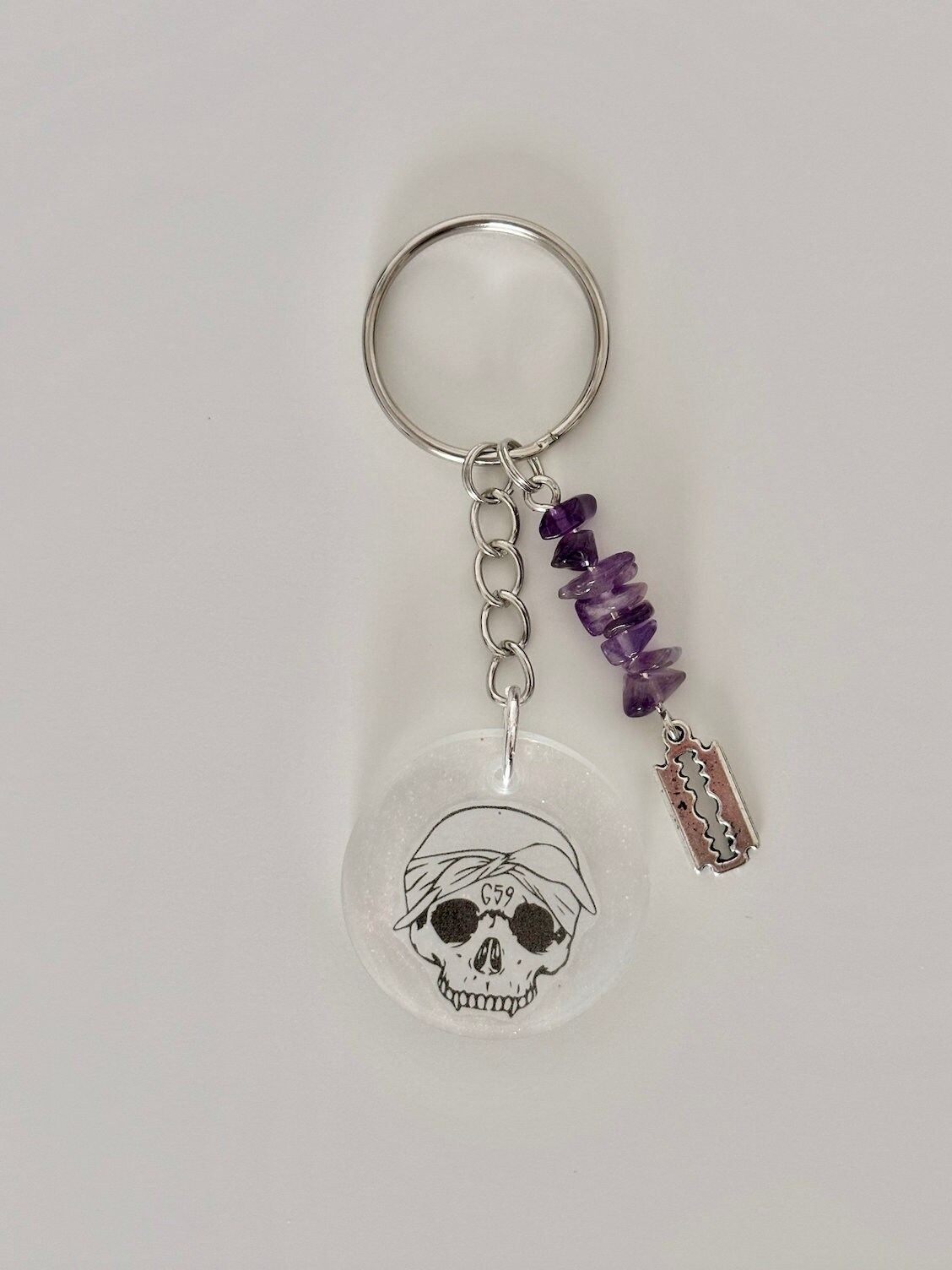 Suicideboys G59 Skull Logo Circle Resin Keychain Amethyst, Peridot or ...