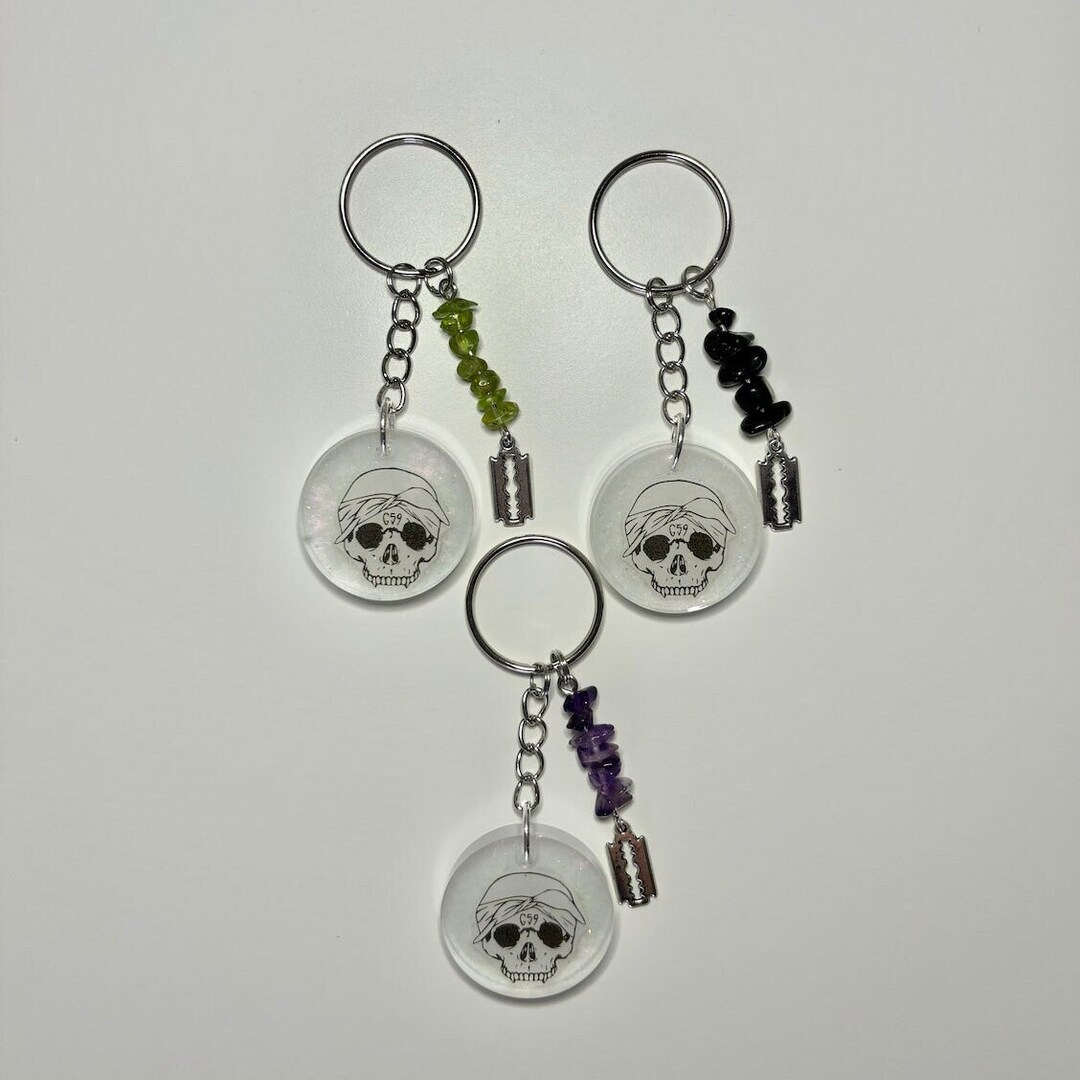 Suicideboys G59 Skull Logo Circle Resin Keychain; Amethyst, Peridot or ...