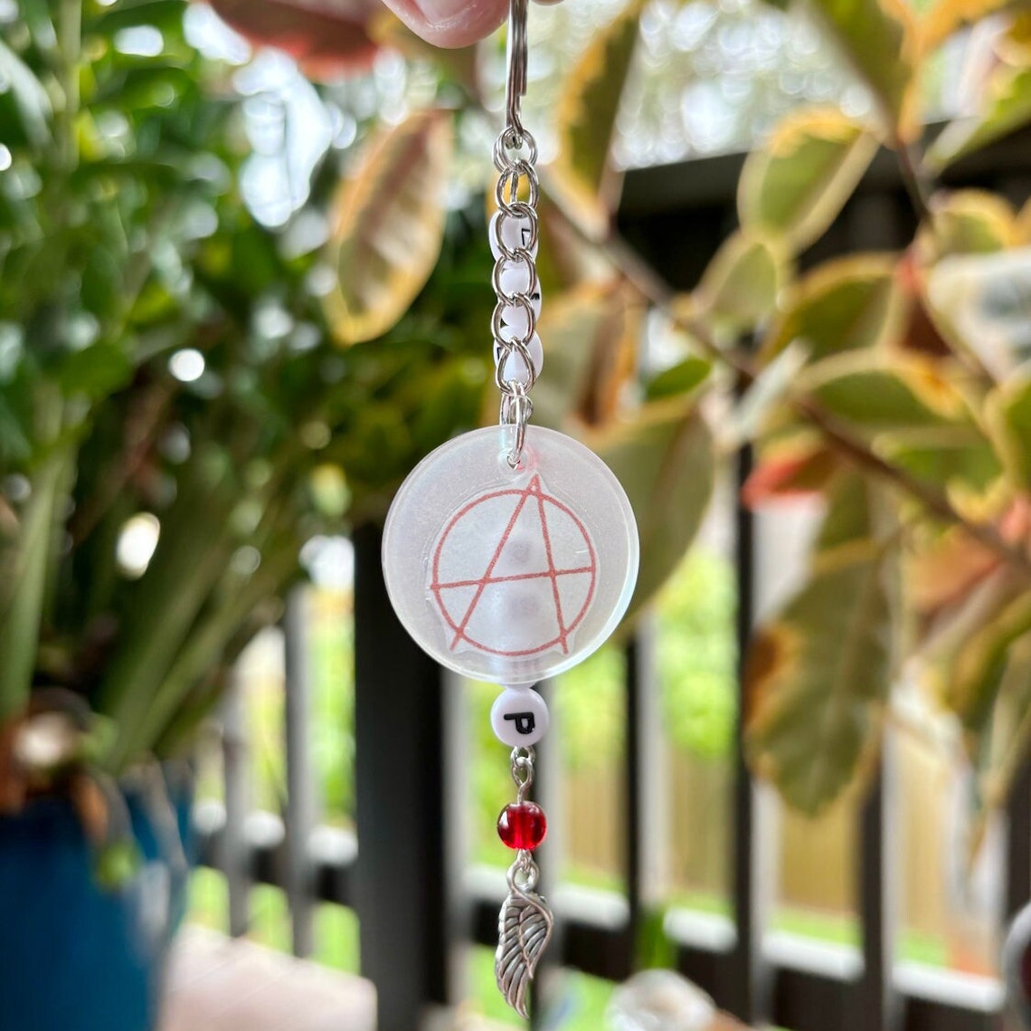 Lil Peep Resin Keychain - Round Anarchy Tattoo Resin Charm - Etsy