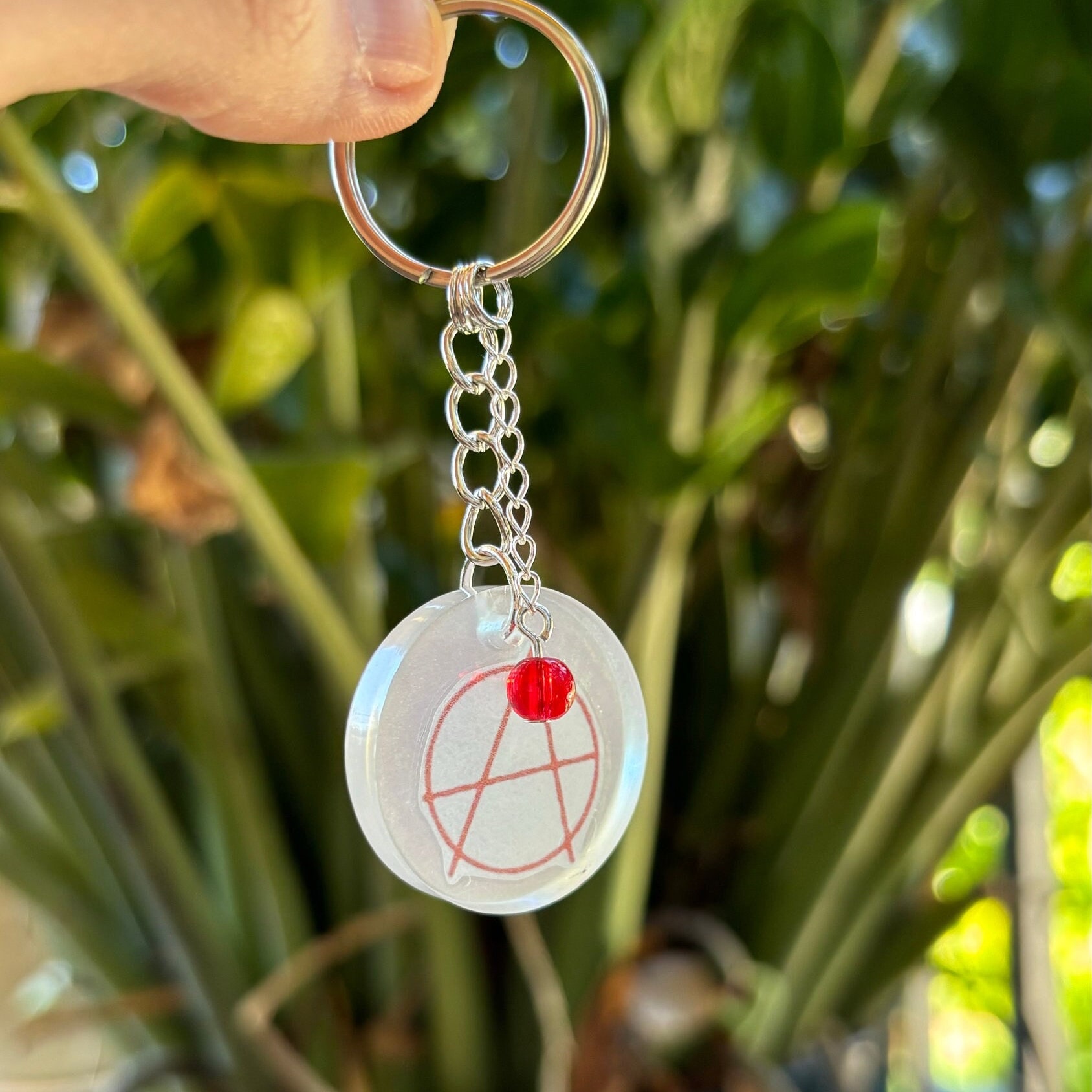 Anarchy Lil Peep Resin Keychain - Round Anarchy Tattoo Resin Charm, Lil ...
