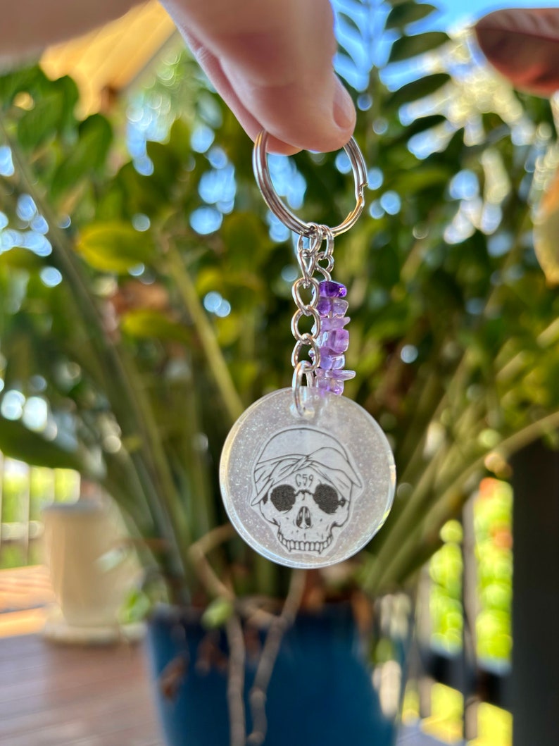 Suicideboys G59 Skull Logo Circle Resin Keychain Amethyst, Peridot or ...