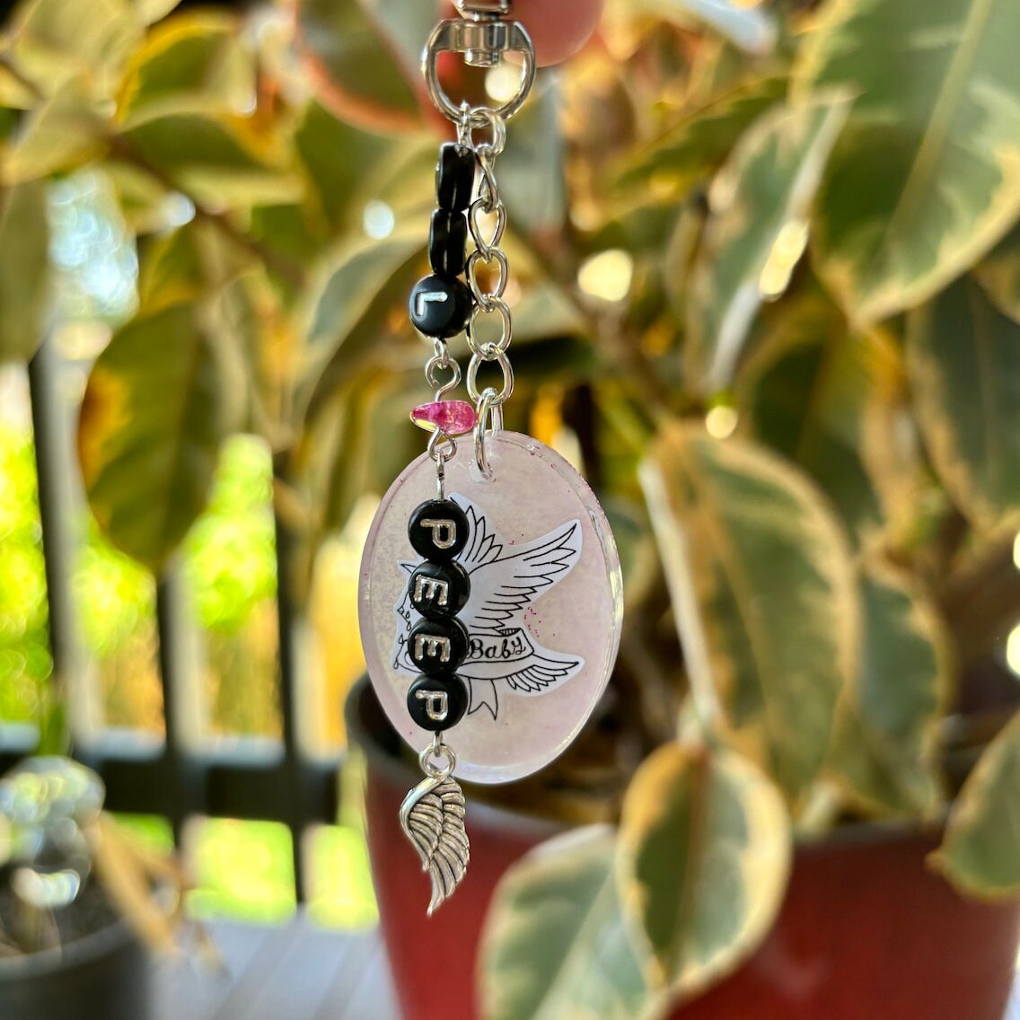 Lil Peep Resin Keychain Oval Cry Baby Dove Resin Charm - Etsy