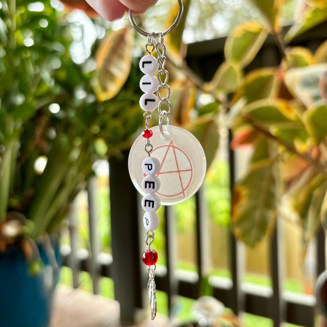 Lil Peep Resin Keychain - Round Anarchy Tattoo Resin Charm - Etsy