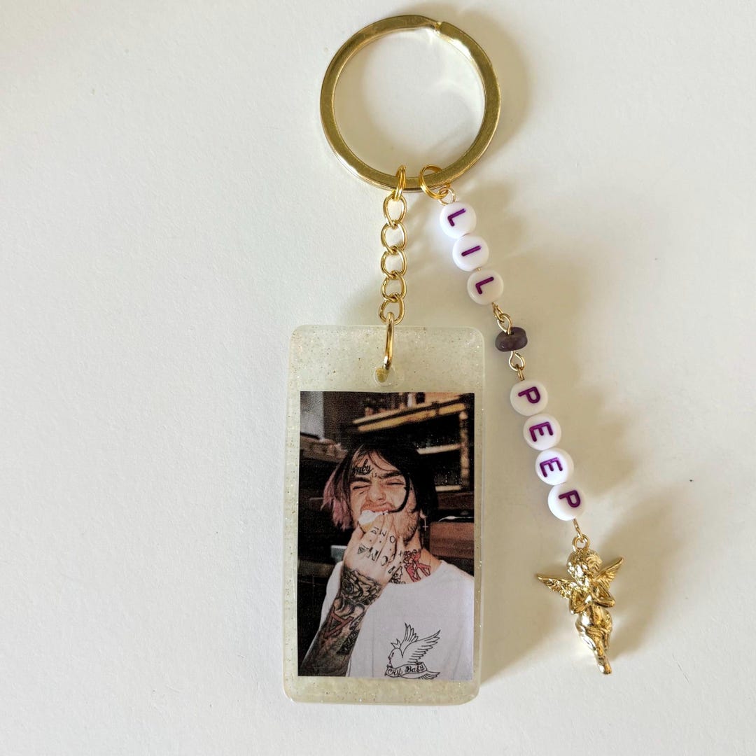 Lil Peep Large Resin Keychain, Lil Peep Inspired Epoxy Resin Keyring ...