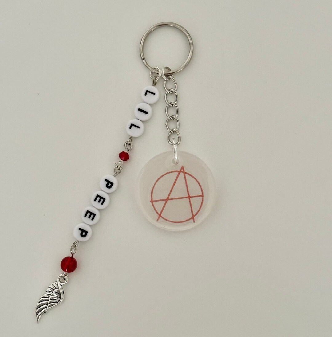Lil Peep Resin Keychain - Round Anarchy Tattoo Resin Charm - Etsy