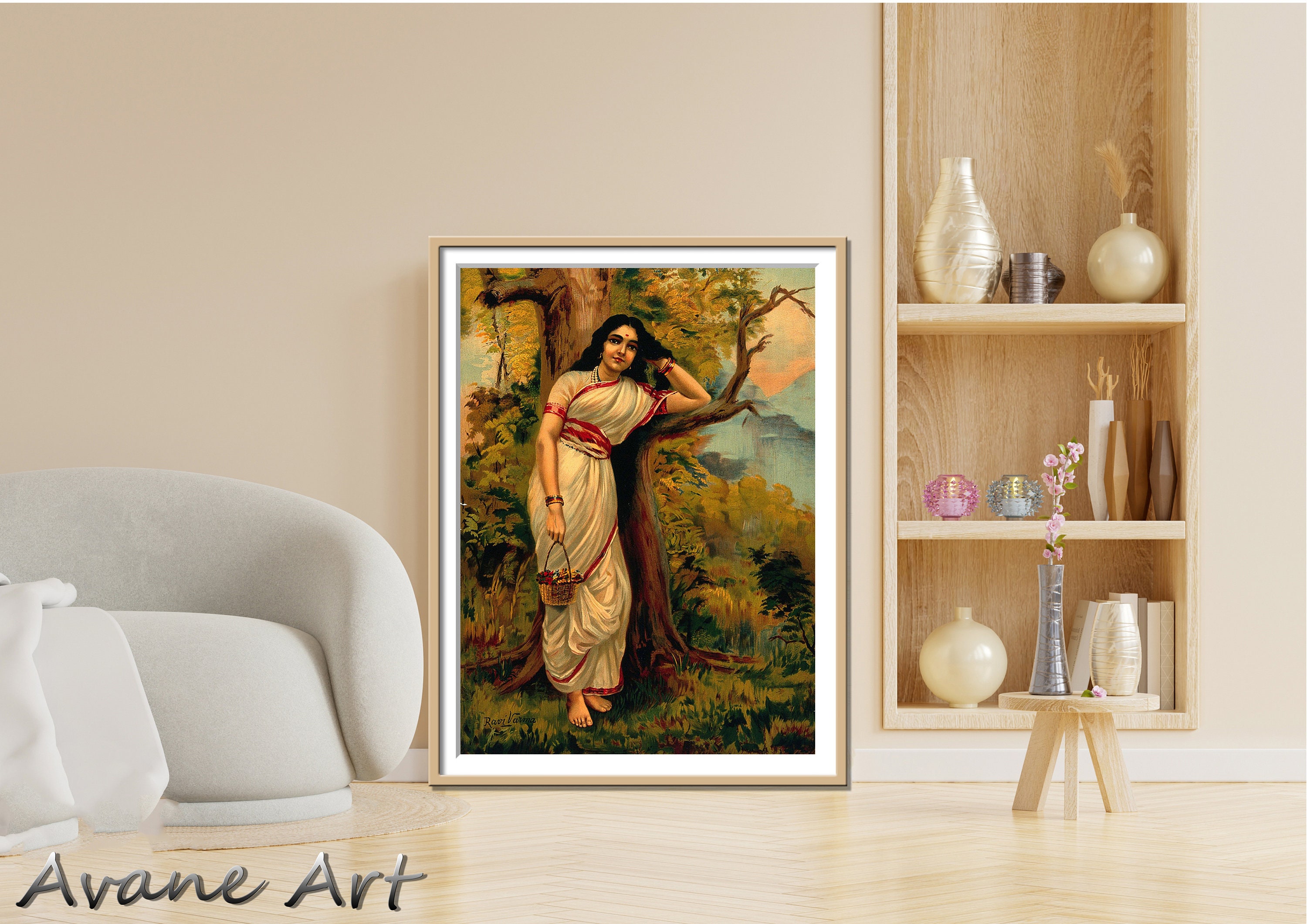 Ahalya by Raja Ravi Varma - Indian Art Digital Print Download for Home ...