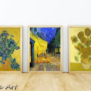 Van Gogh Prints Set: Starry Night, Irises, Sunflowers (digital Download ...