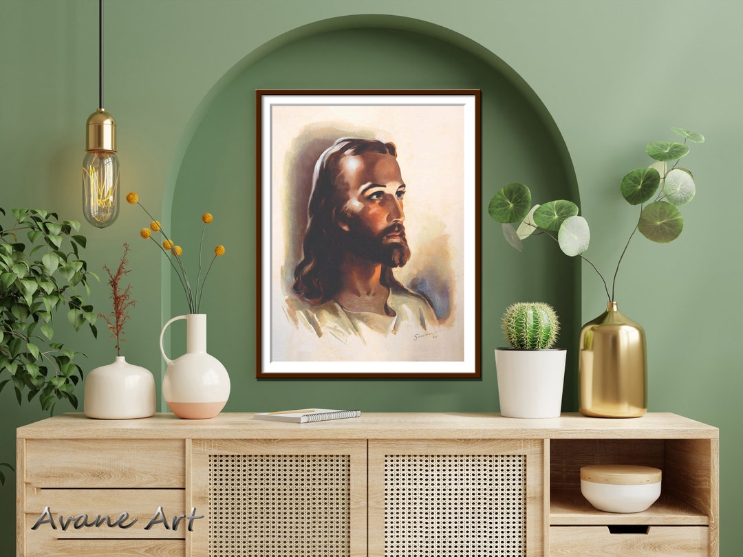 Warner Sallman's Head of Jesus Christ Print: Christian Home Decor ...