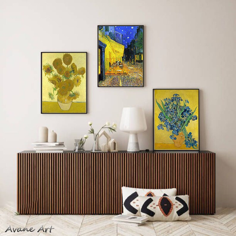 Van Gogh Prints Set: Starry Night, Irises, Sunflowers (digital Download ...