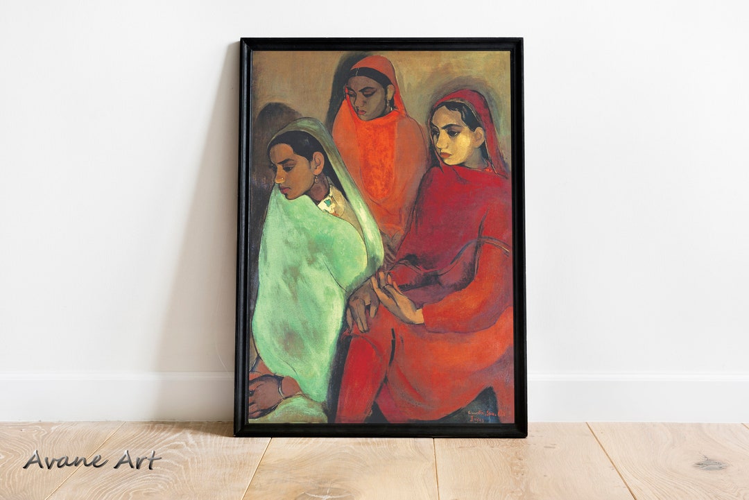 Amrita Sher-gil Print: Three Girls, Indian Art (digital Download) - Etsy