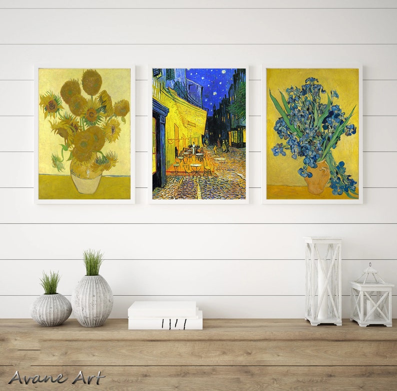 Van Gogh Prints Set: Starry Night, Irises, Sunflowers (digital Download ...