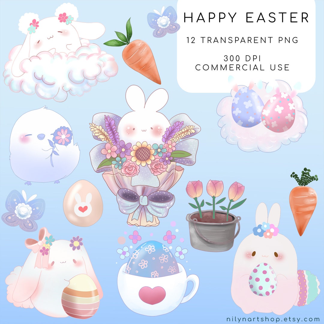 Easter Clipart, Clipart Bundle, Transparent PNG, Digital Download ...