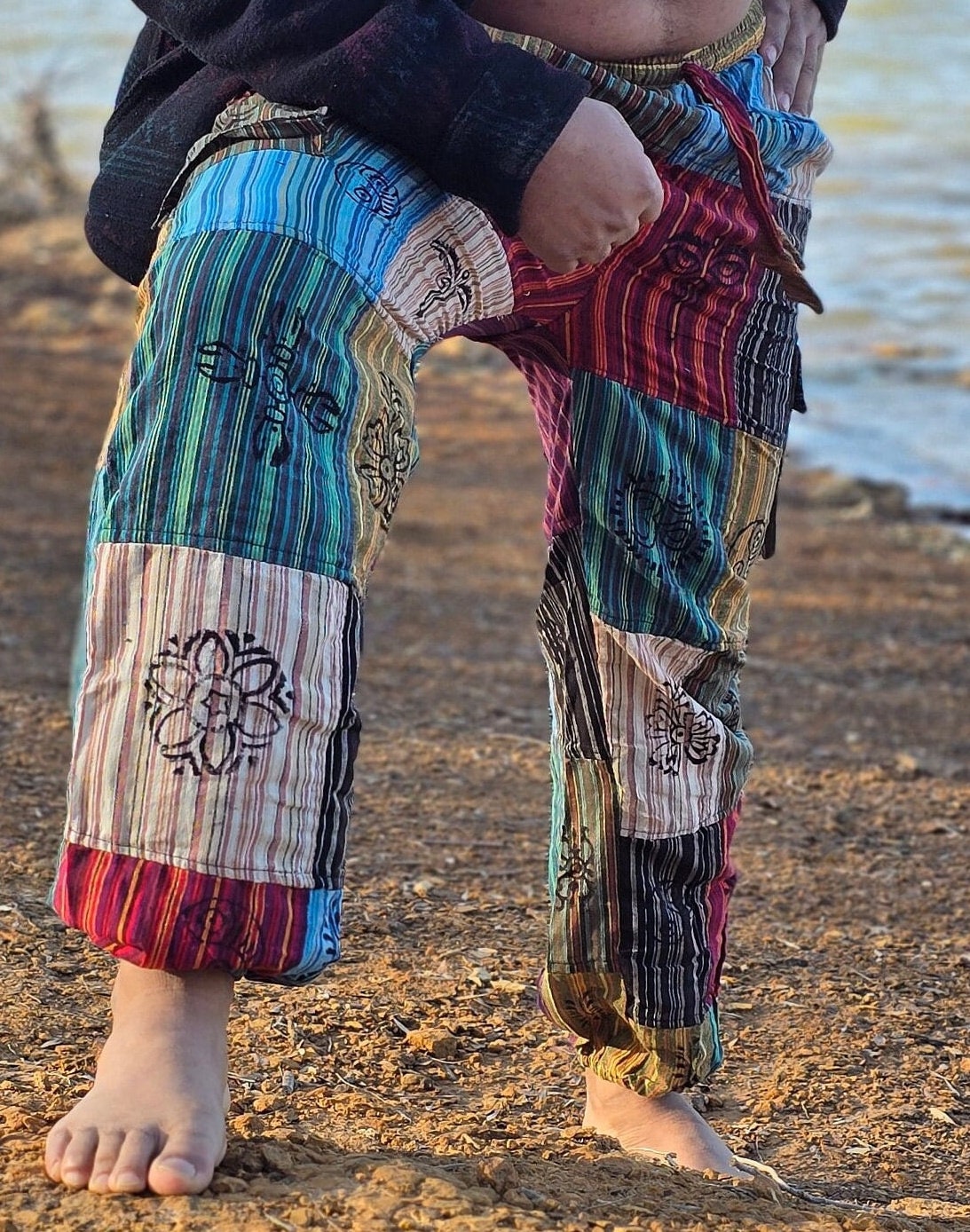 Organically Handmade Natural Stonewashed Hippie Colorful Hemp ...