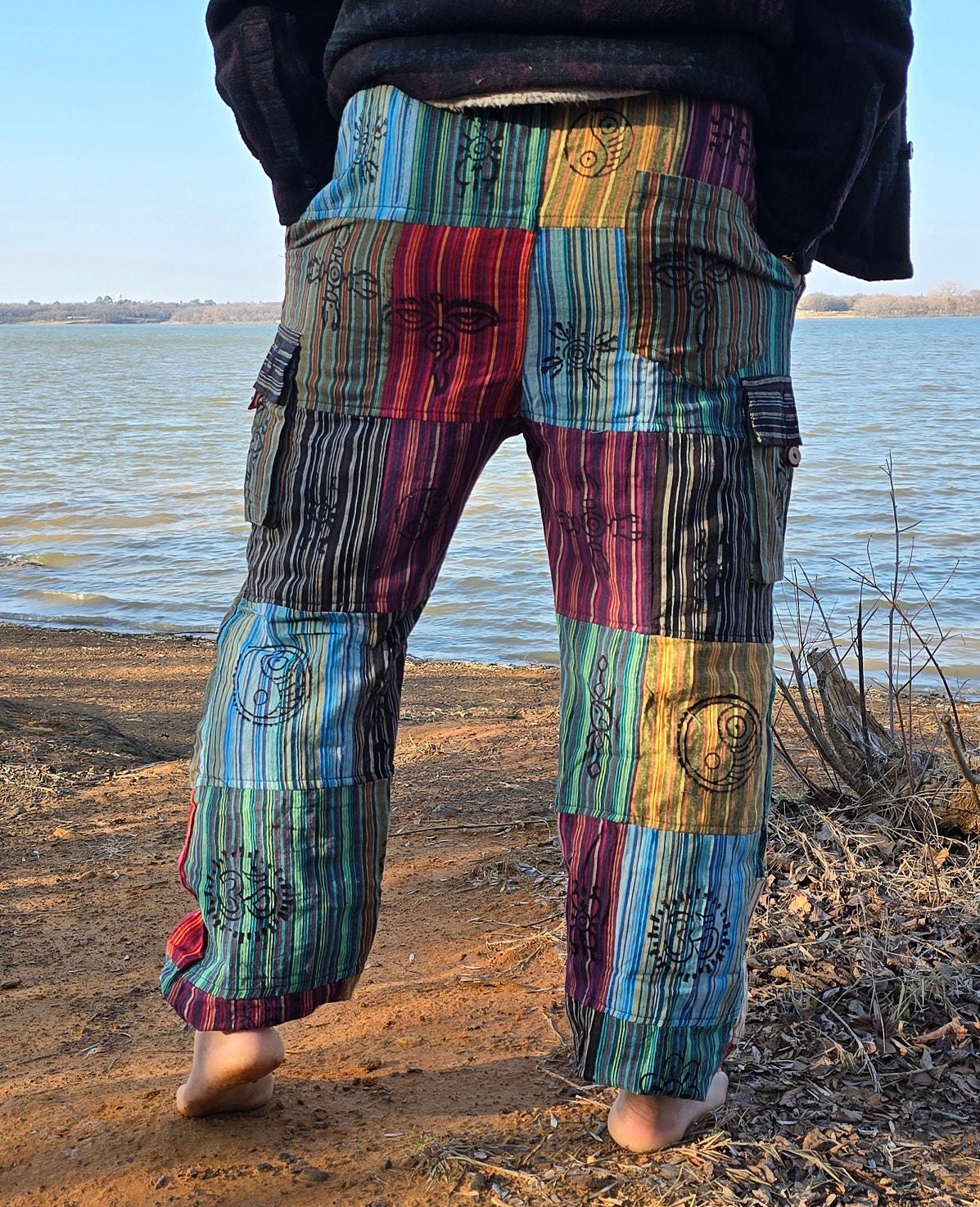 Organically Handmade Natural Stonewashed Hippie Colorful Hemp ...