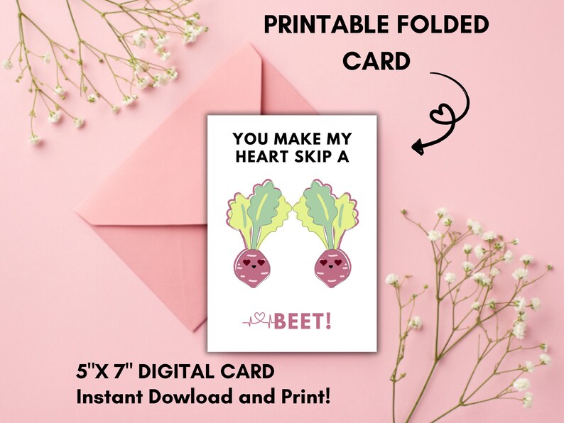 Simple Beet Anniversary Card, Happy Anniversary, Valentine Printable ...