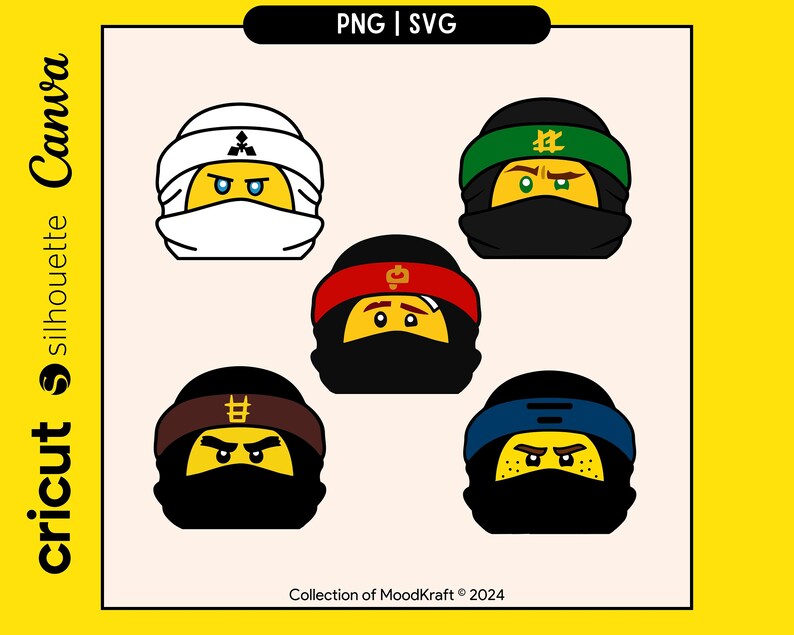 Brick Ninja-go Svg Ninja Face Clipart Brick Characters Svg Ninja ...