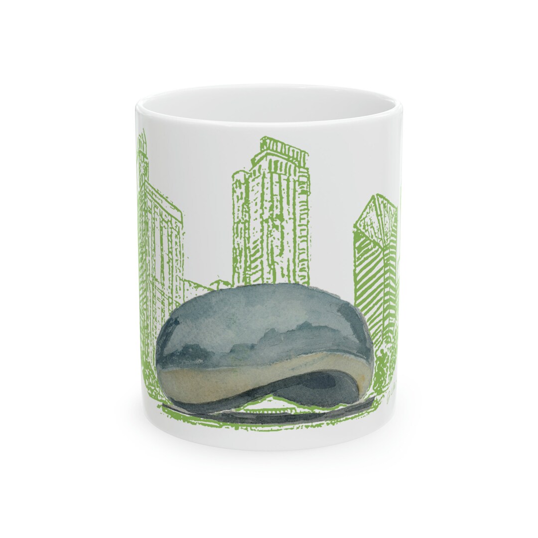 Chicago Mug, Watercolor Cup, Chicago Coffee Cup, Destination Cup, Stamp ...