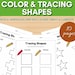 Preschool Shape Tracing & Coloring Pages: Kids Learning Activity (PDF ...