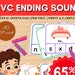 CVC Ending Sounds Clip Card Montessori Reading Phonics Card for ...