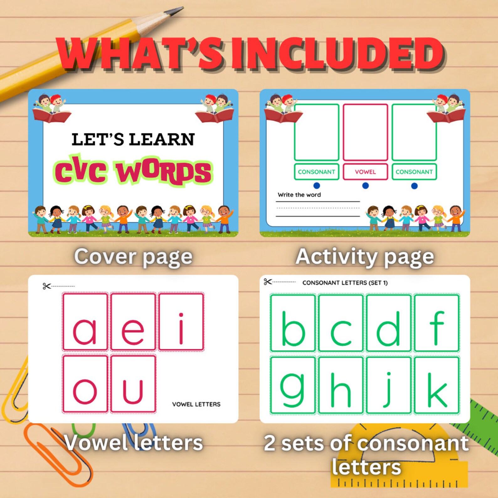 Reading Printable for Toddler Phonics CVC Flip Book Preschool Reading ...