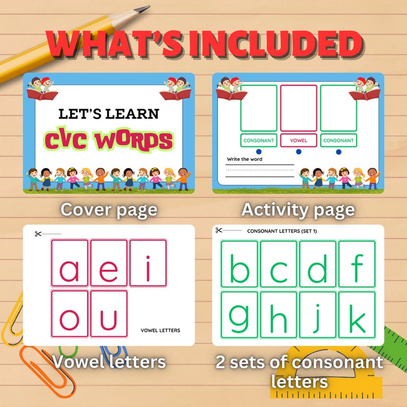 Reading Printable for Toddler Phonics CVC Flip Book Preschool Reading ...