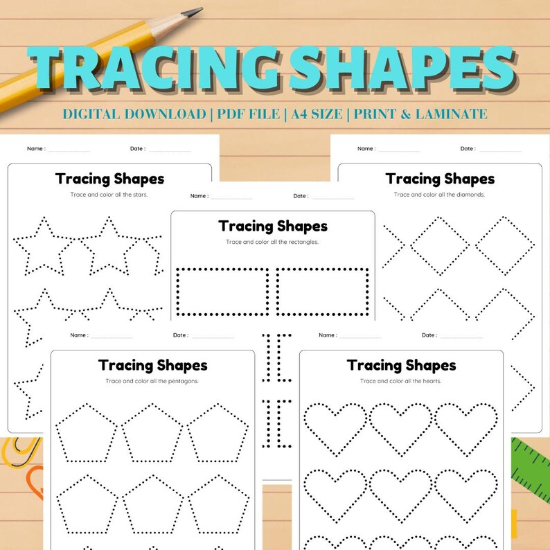 Preschool Shape Tracing Basic Shape Tracing Coloring Pages for Kids ...