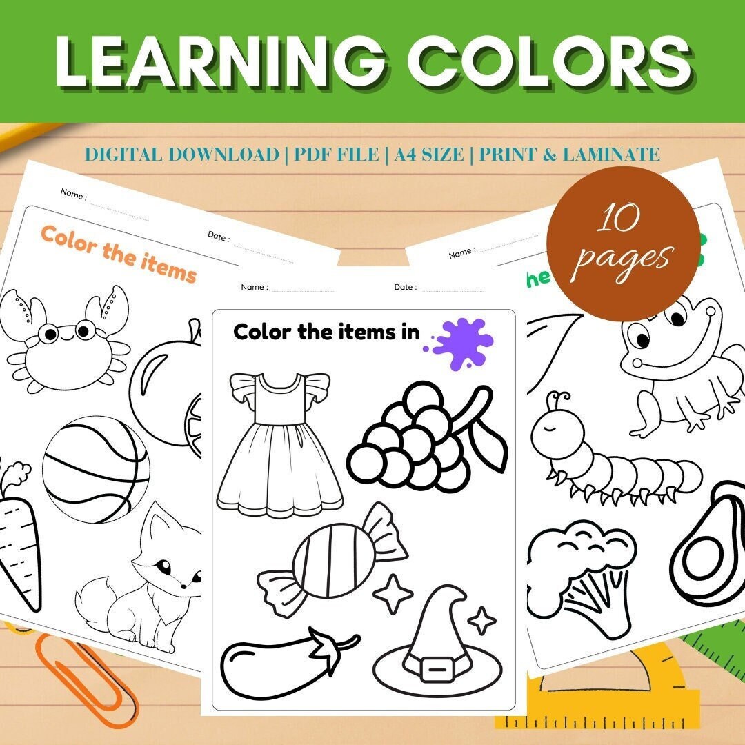 Learning Colors Worksheets Preschool and Kindergarten Color Activities ...