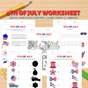 4th of July Worksheet Printable for Preschool Fourth of July Worksheets ...