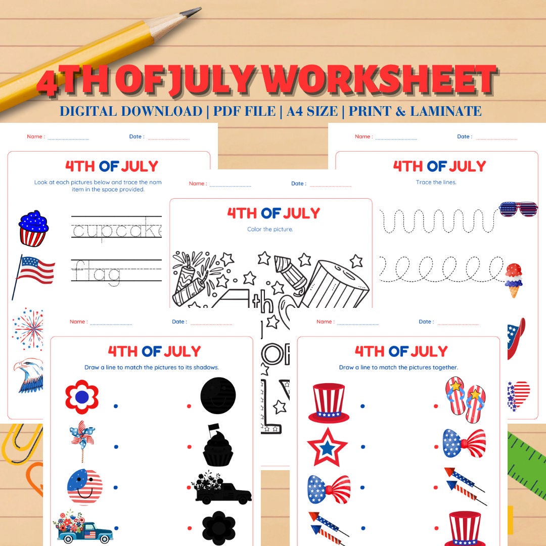 4th of July Worksheet Printable for Preschool Fourth of July Worksheets ...