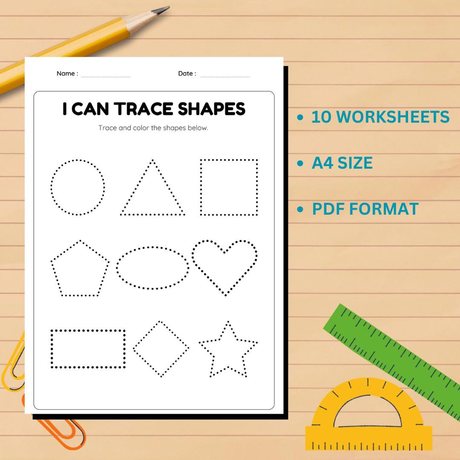 Preschool Shape Tracing Basic Shape Tracing Coloring Pages for Kids ...