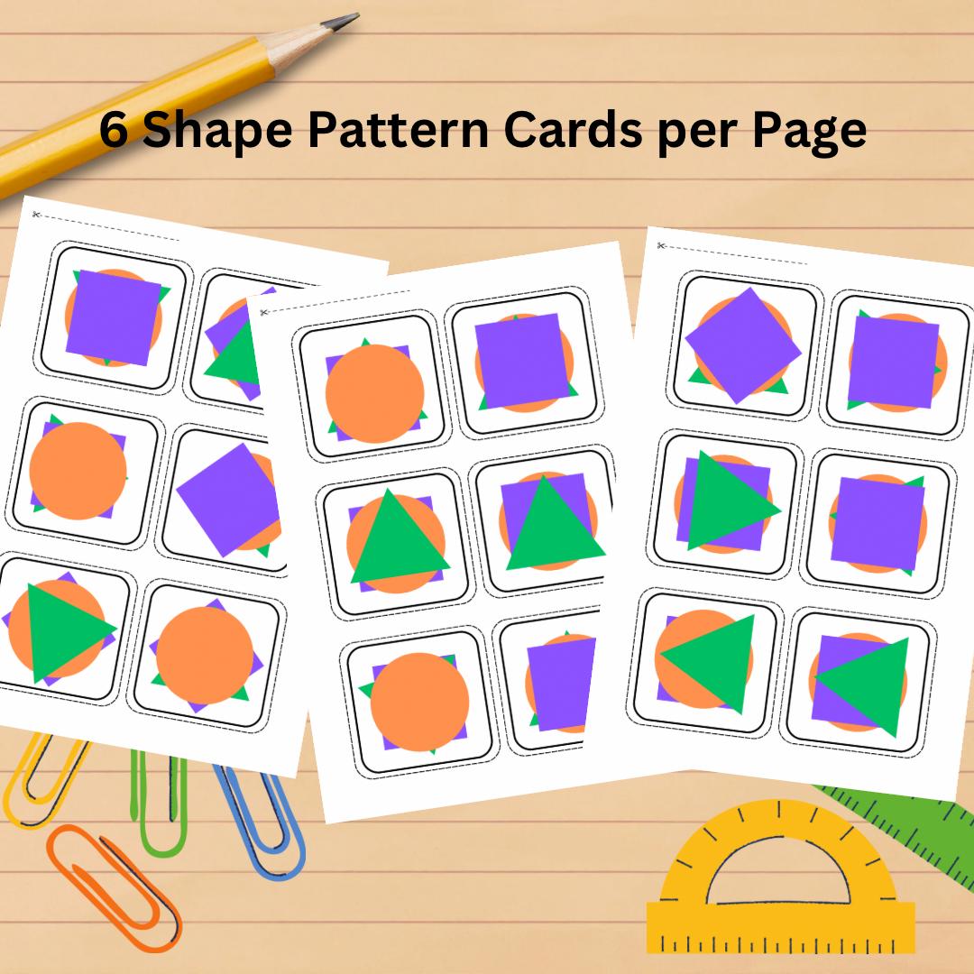 Montessori Shape Pattern Cards Shape Games Secondary Colors Stacking ...