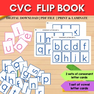 CVC Words Flipbook Printable Phonics Activity CVC Words for Preschool ...