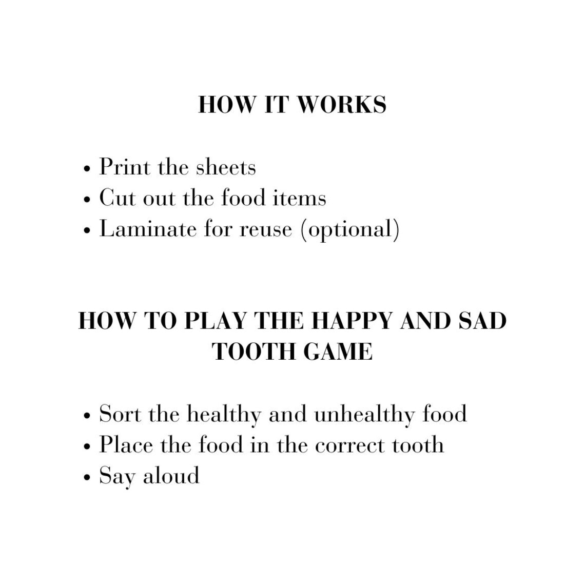 Toddler Tooth Activity Dental Health Game Printable Tooth Care ...