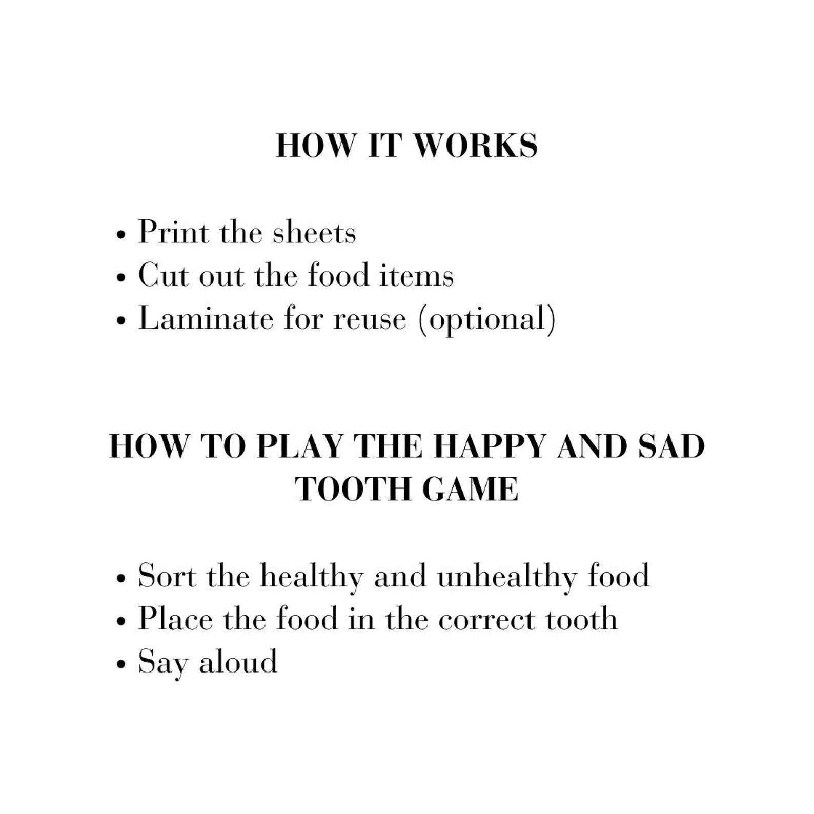 Toddler Tooth Activity Dental Health Game Printable Tooth Care ...