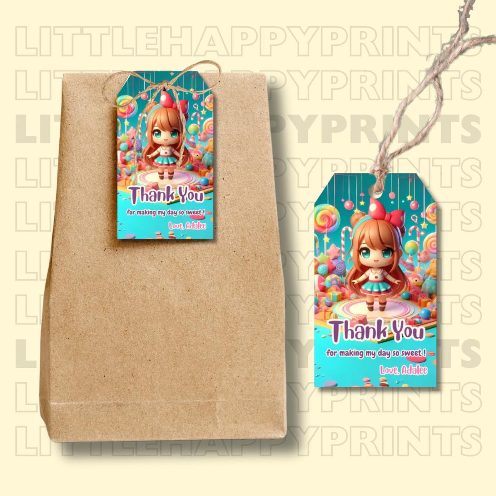 Thank You Tags Birthday Candyland Gift Tags Candyland Party Favor Label ...