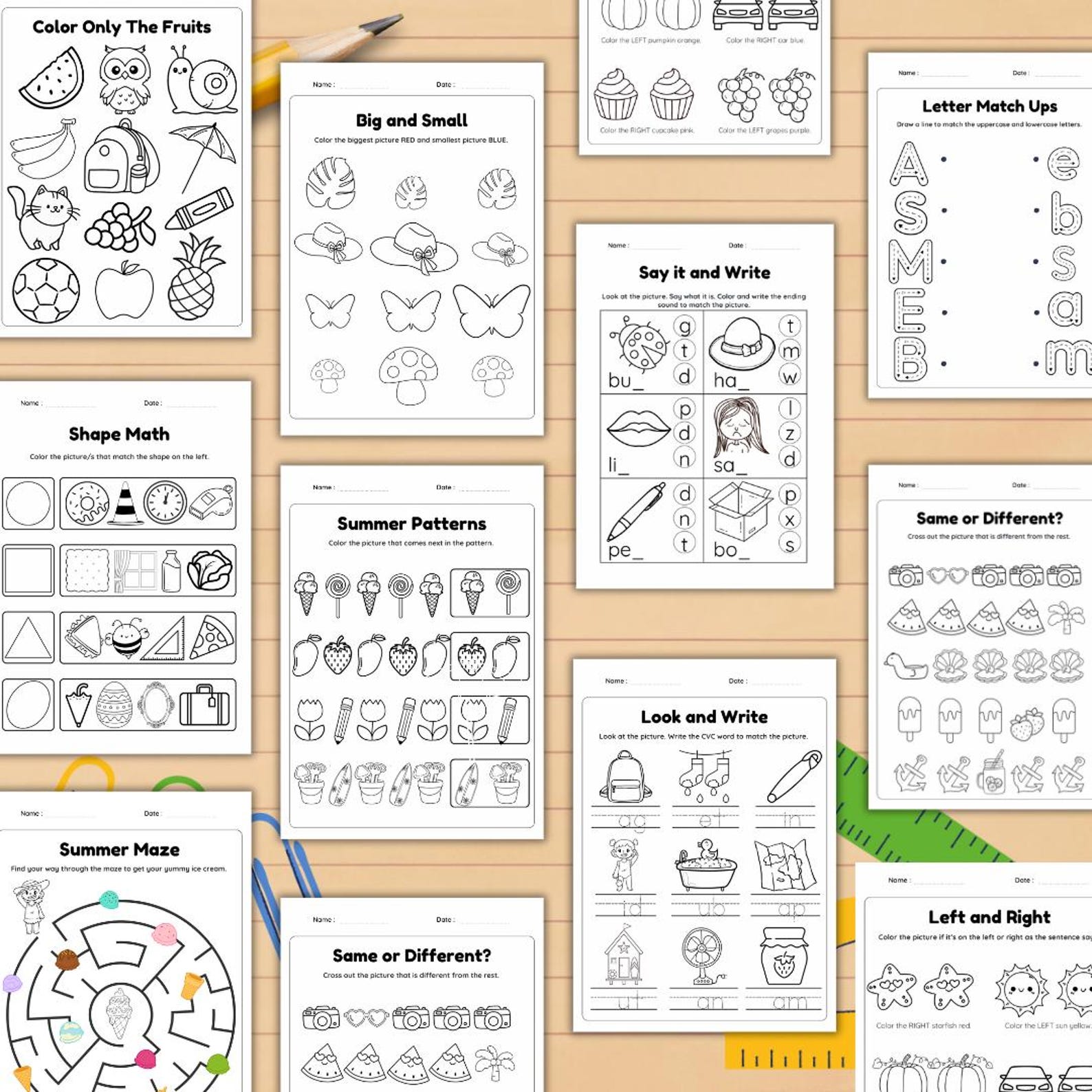 Printable Summer Worksheets for Kids Summer Activity Sheets for ...
