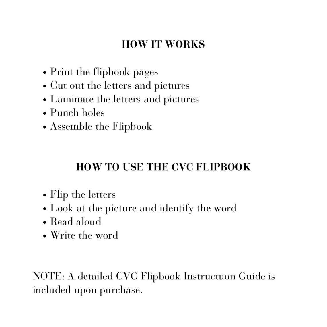 CVC Words Flipbook: Preschool Phonics Activity (digital Download) - Etsy