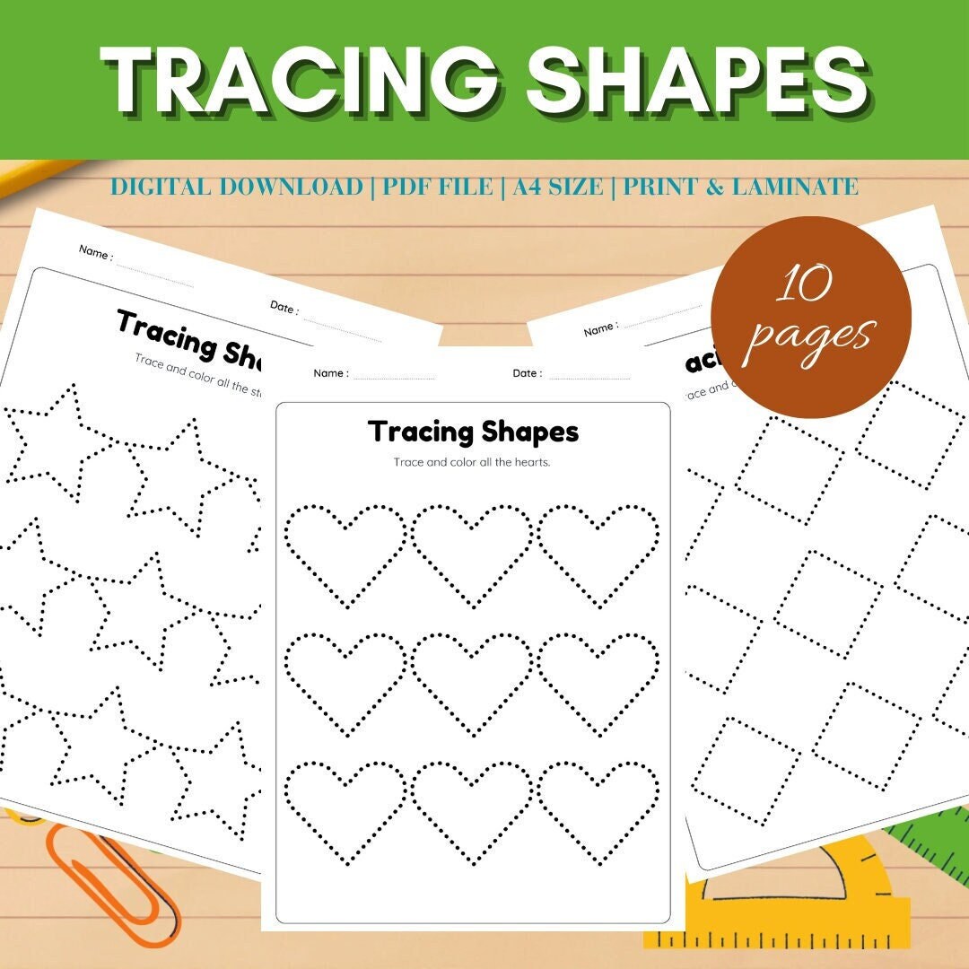 Tracing Worksheets Basic Shapes Activity for Preschool Shapes Work ...